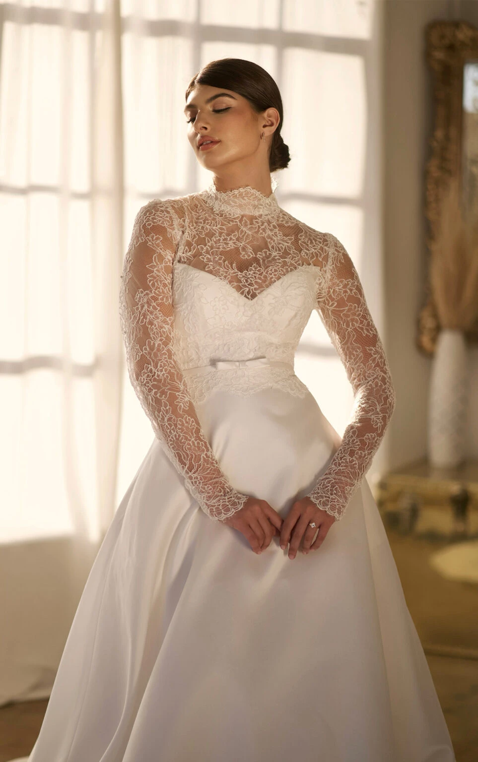 Elegance Meets Modesty: High Neck Modest Wedding Dresses - Pretty Happy ...